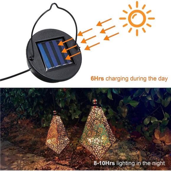 Accents | 2 Pack Solar Hanging Lights Solar Powered Retro Lantern With ...
